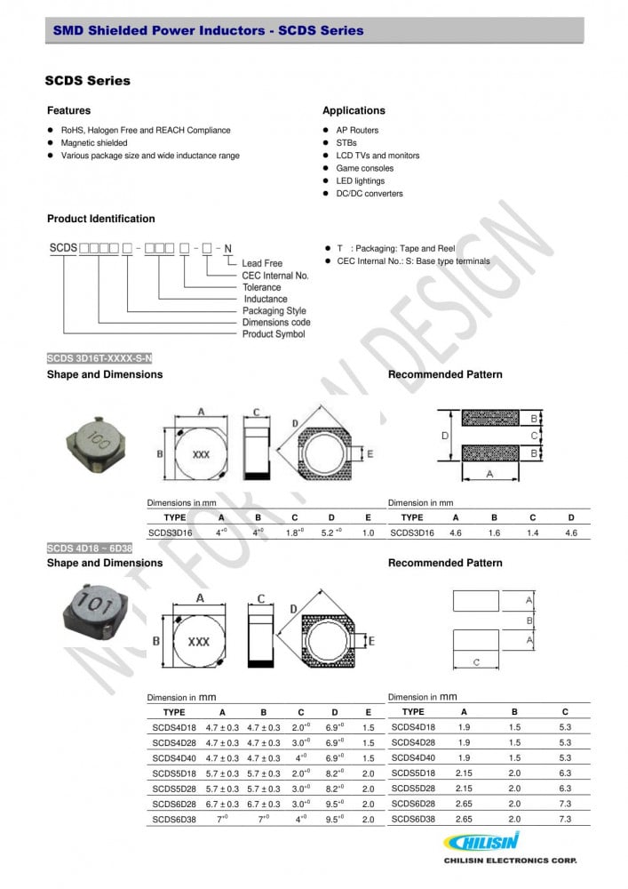 Chilisin SCDS series datasheet page 2