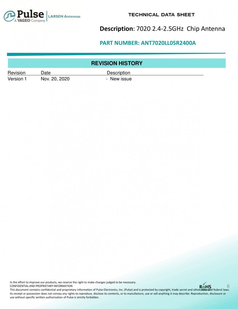 ANT7020LL05R2400A datasheet page 6