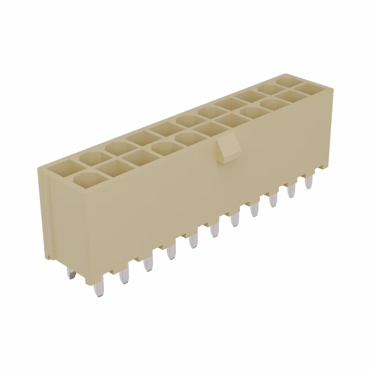 Mini-Fit Jr. Vertical Header, 4.20mm Pitch, Dual Row, 22 Circuits, without Snap-in Plastic Peg PCB Lock, Matte Tin, Natural for sale