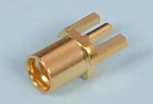MMCX Jack, Reverse Polarity, Straight, PCB Receptacle, Edge Mount, Brass Body, Gold (Au) Plating, One Piece Per Bag, 50 Ohms for sale