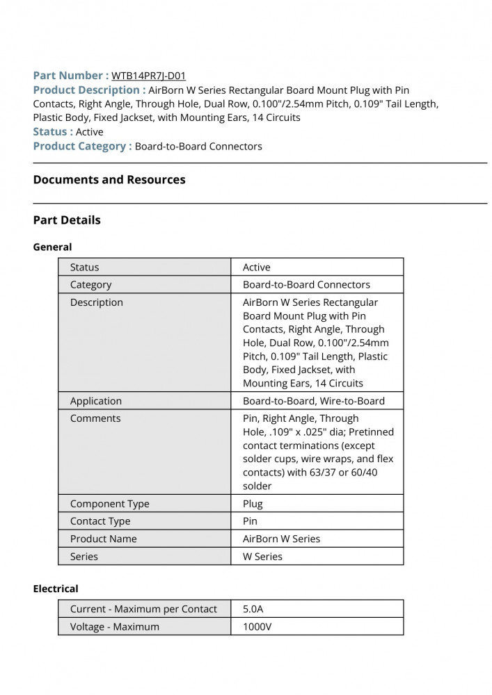WTB14PR7J-D01 technical document image 1