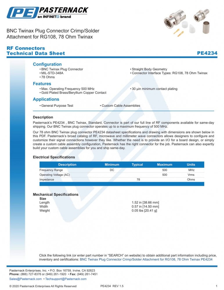 PE4234 technical document page 1