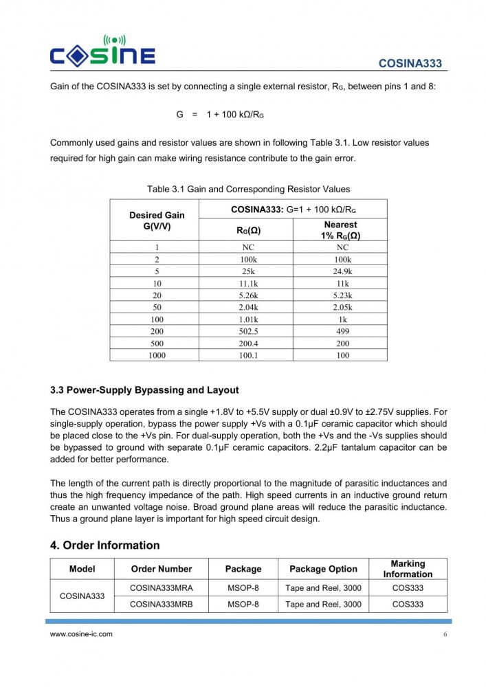 COSINA333MRB datasheet page 6