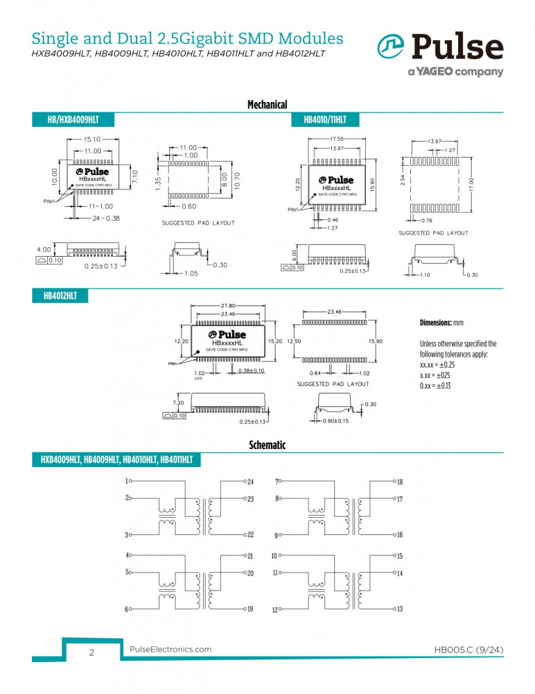 HXB4009HLT datasheet page 2