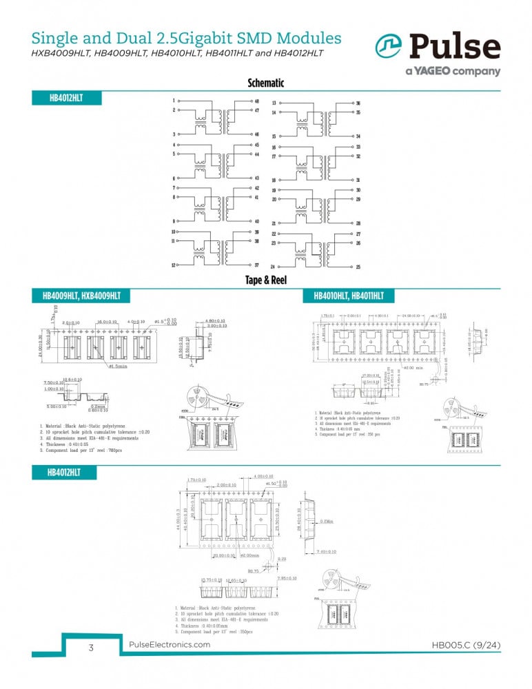 HXB4009HLT datasheet page 3