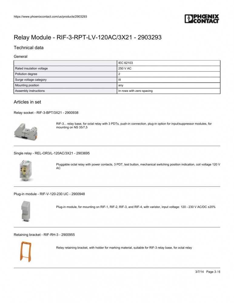 Phoenix Contact 2903293 technical document page 3