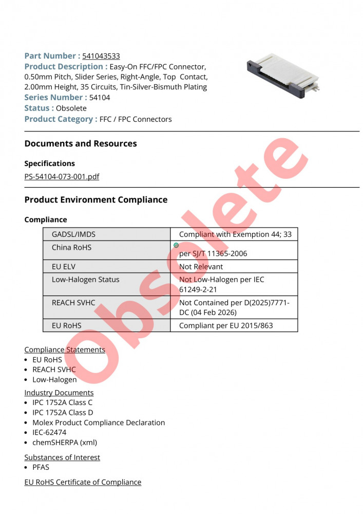 MOLEX 541043533 technical document image 1