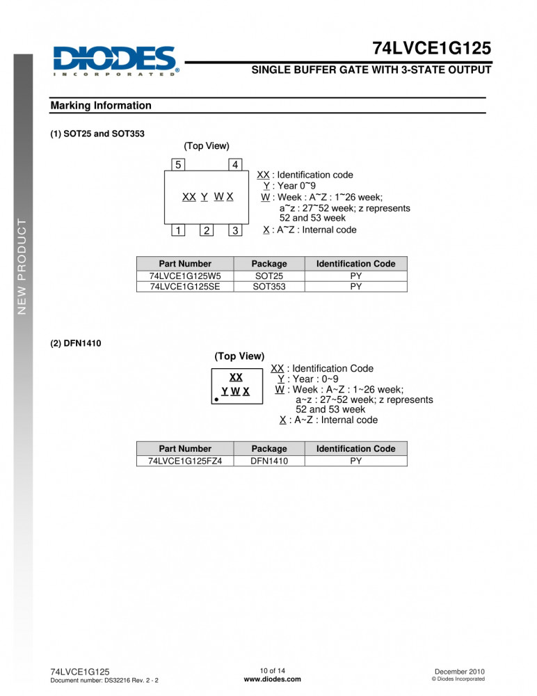 74LVCE1G125W5-7 datasheet page 10
