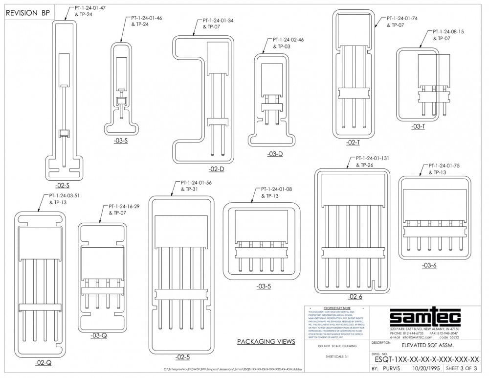 Samtec ESQT drawing page 3