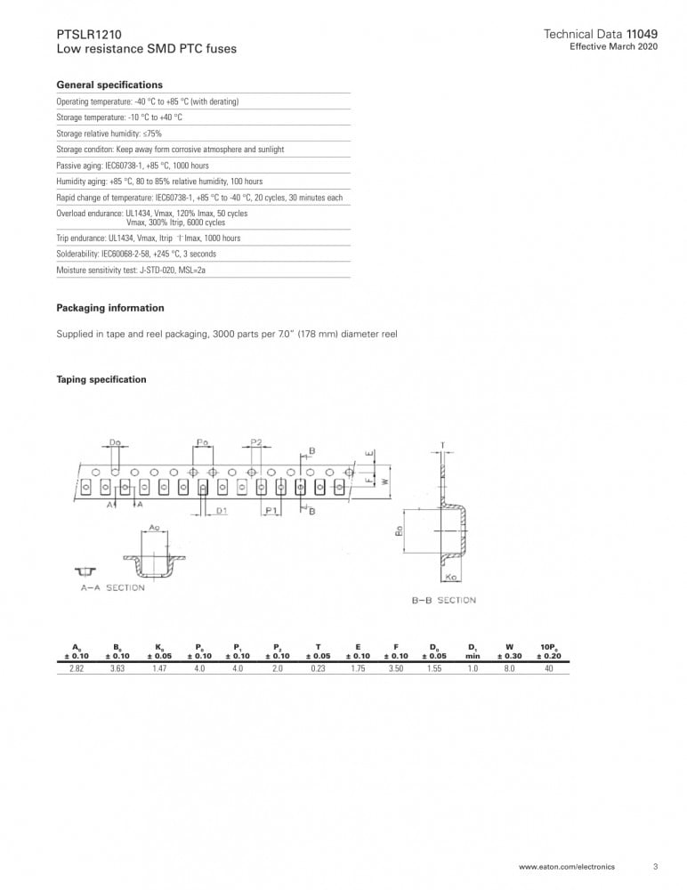 EATON PTSLR1210 datasheet page 3