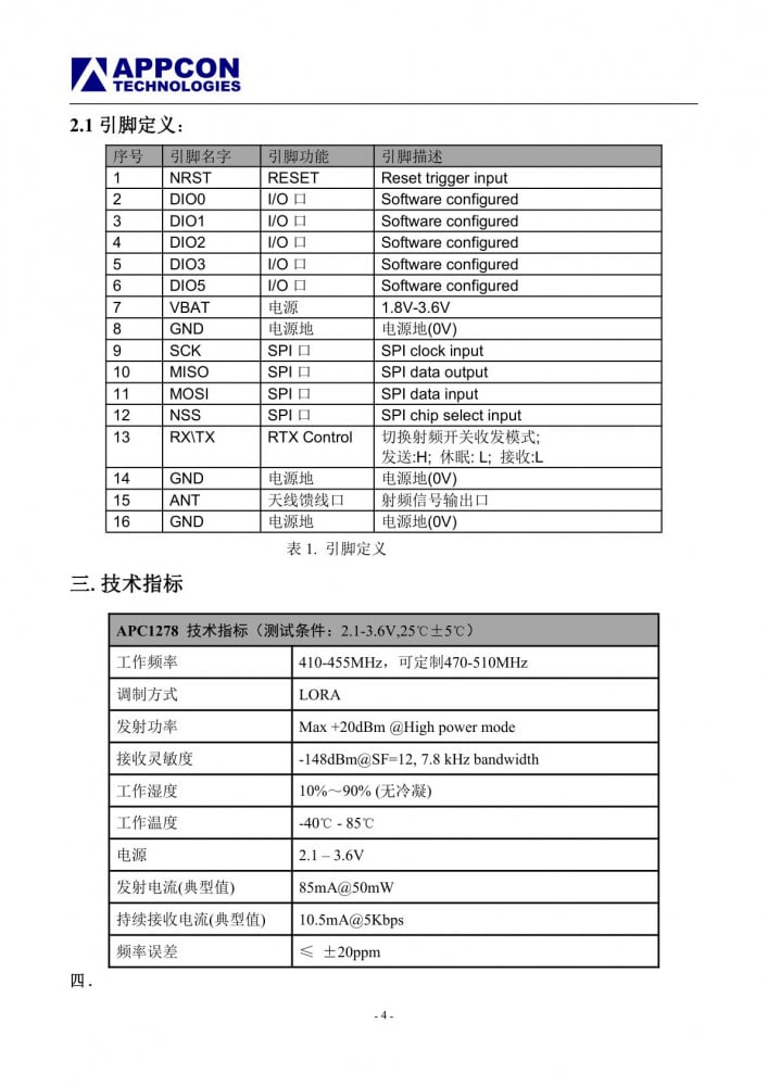 APC1278 datasheet page 4