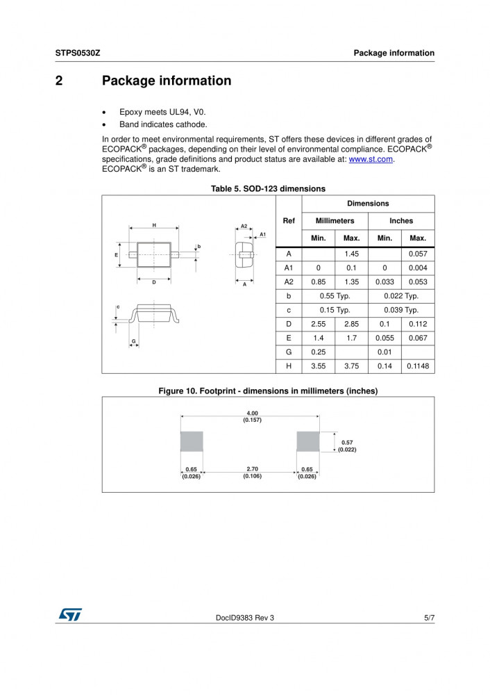 STPS0530Z datasheet page 5