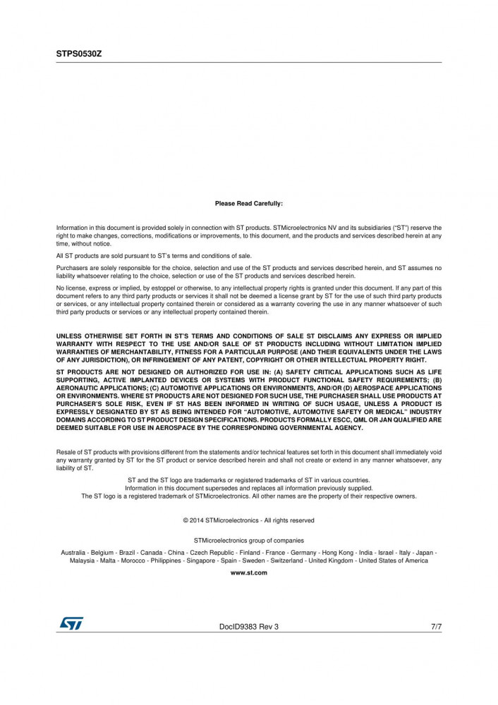 STPS0530Z datasheet page 7