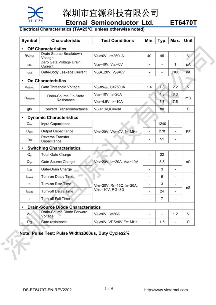 ET6470T datasheet page 2