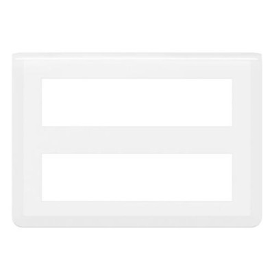 Mosaic - Plate 2x8 modules - White thermoplastic glossy finish RAL9003 - Horizontal flush-mounted cover frame 2x8 modules for sale