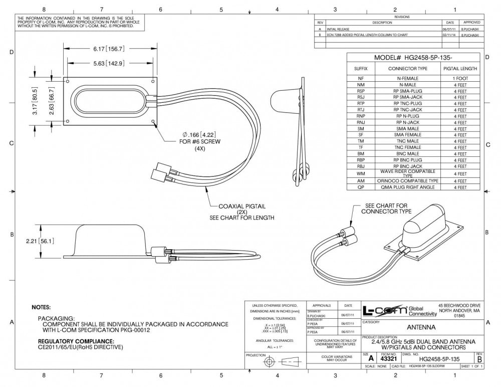 HG2458-5P-135-RTP technical document preview