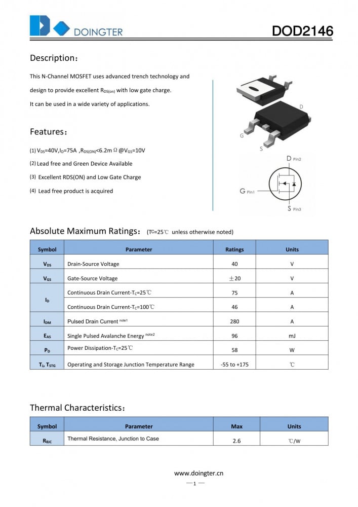 DOD2146 datasheet page 1