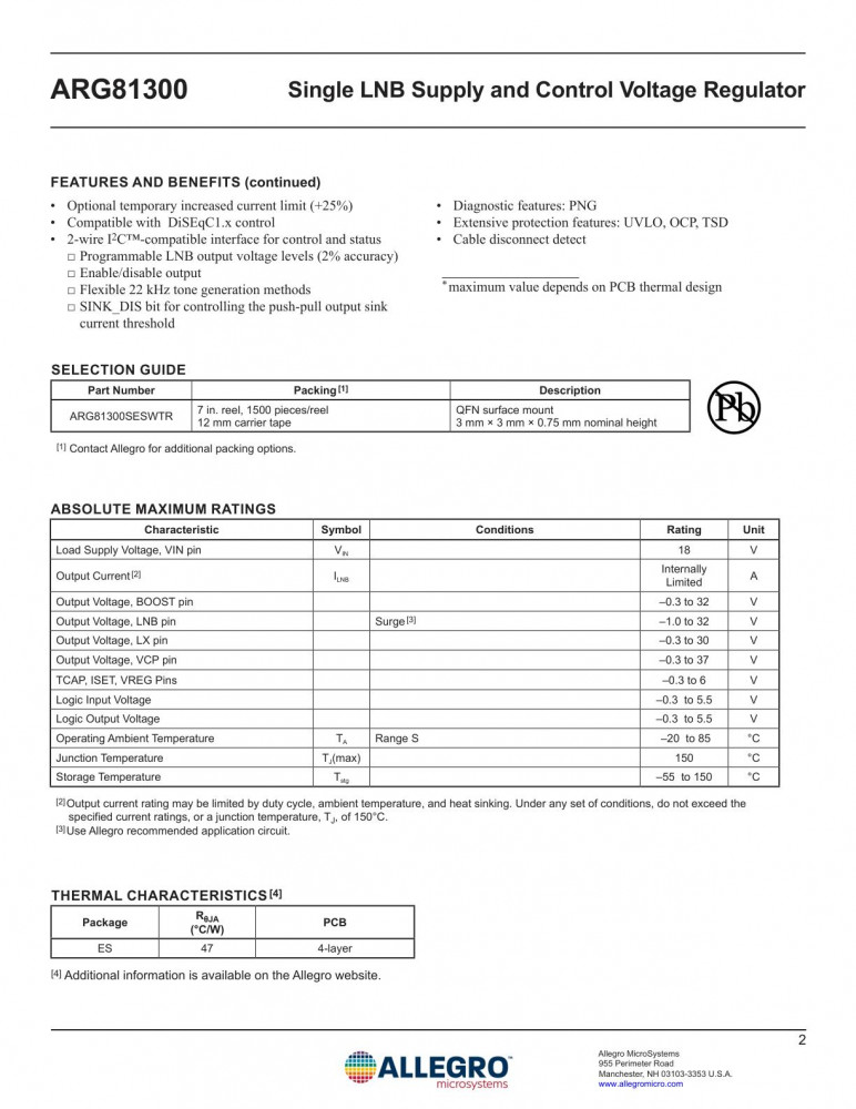 ARG81300 datasheet page 2