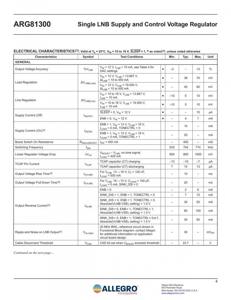 ARG81300 datasheet page 4