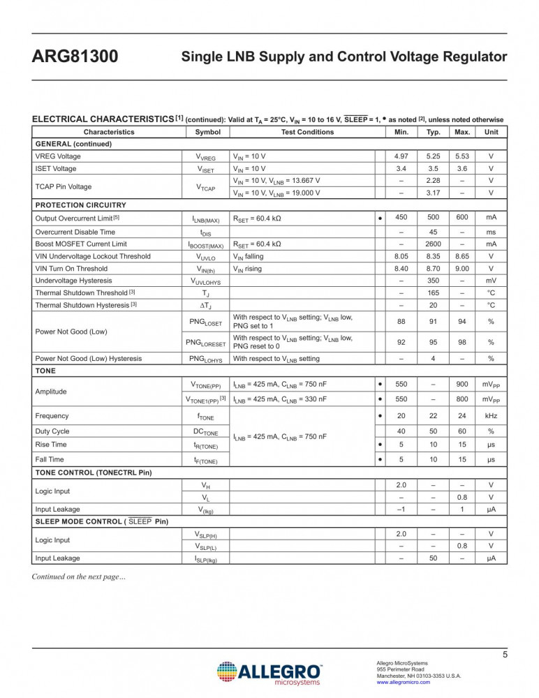 ARG81300 datasheet page 5