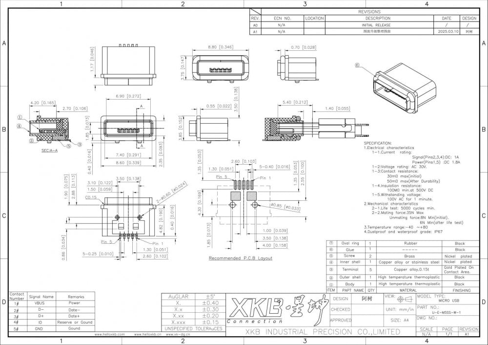 U-E-M5SS-W-1 technical document preview