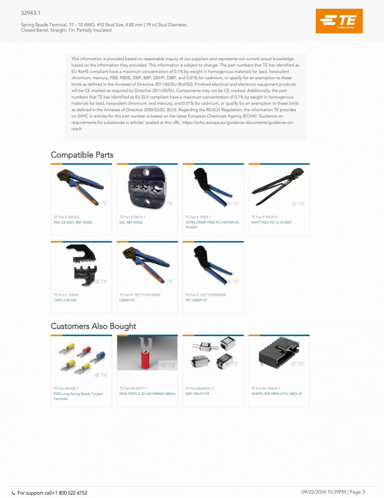 TE Connectivity 52943-1 technical document page 3