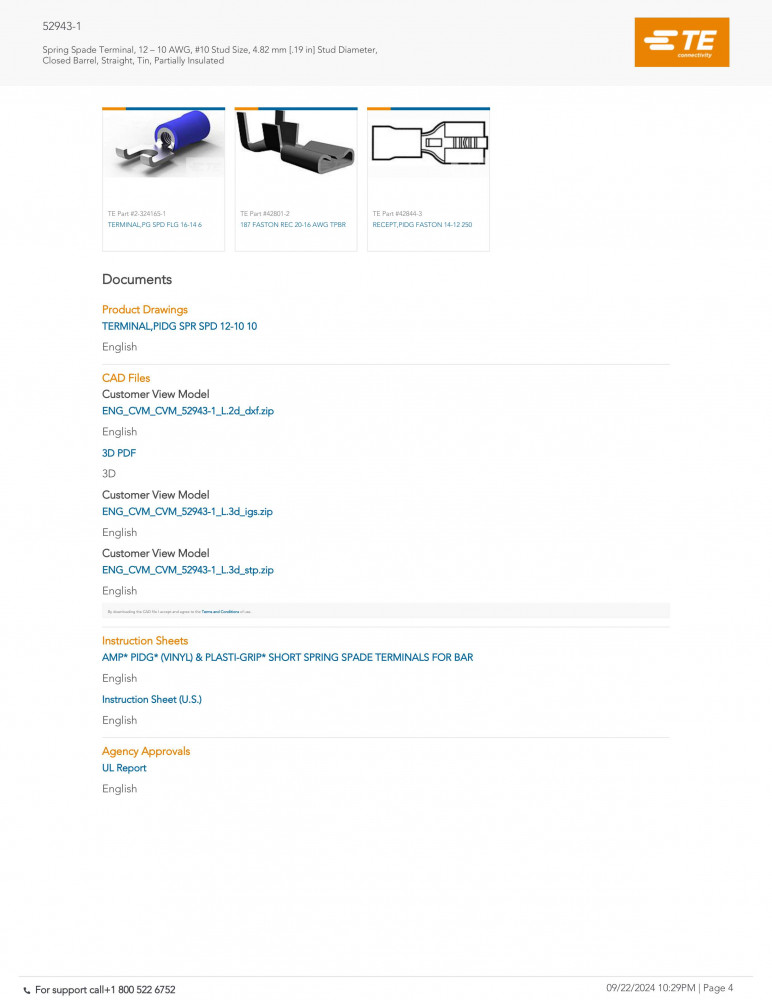 TE Connectivity 52943-1 technical document page 4