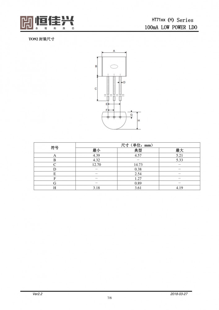HT7133H23 datasheet page 7