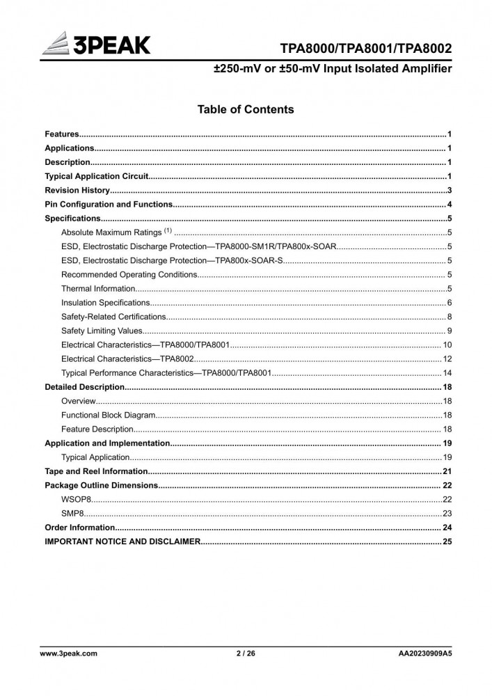 TPA8000-SM1R datasheet page 2