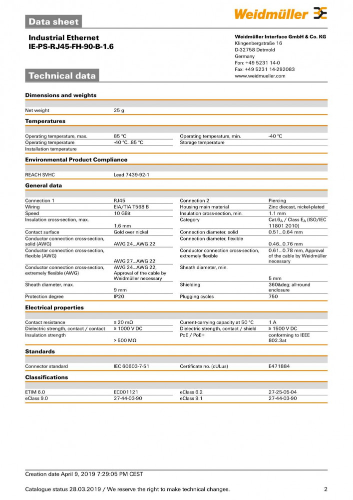 WEIDMULLER 1992890000 product document page 2