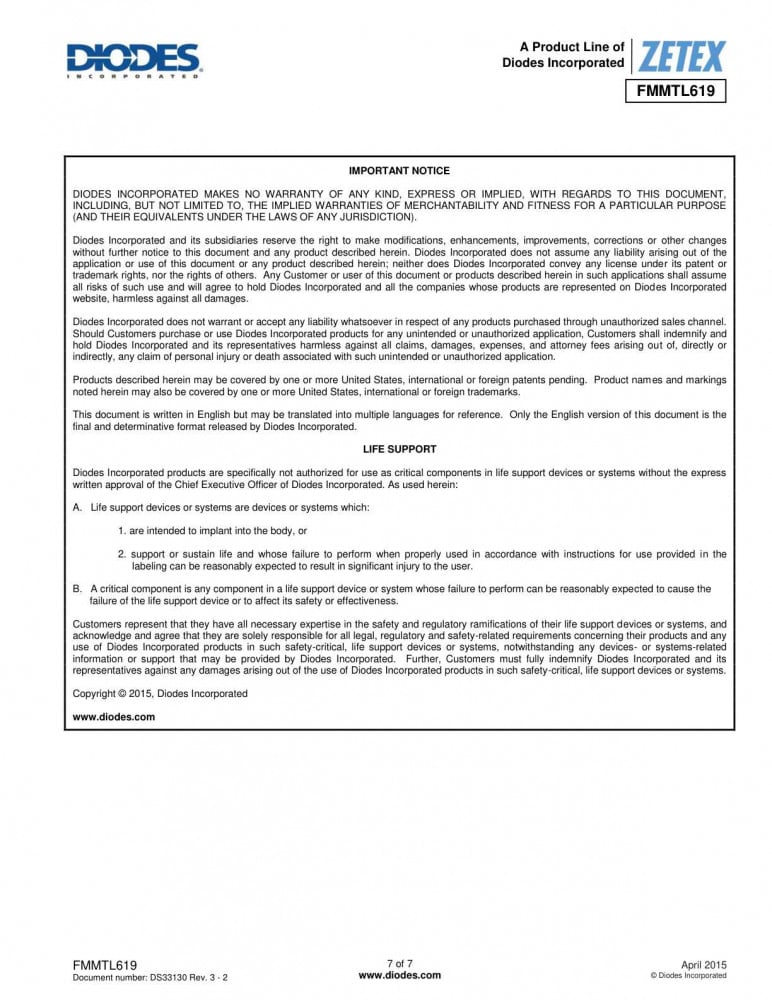 FMMTL619TA datasheet page 7