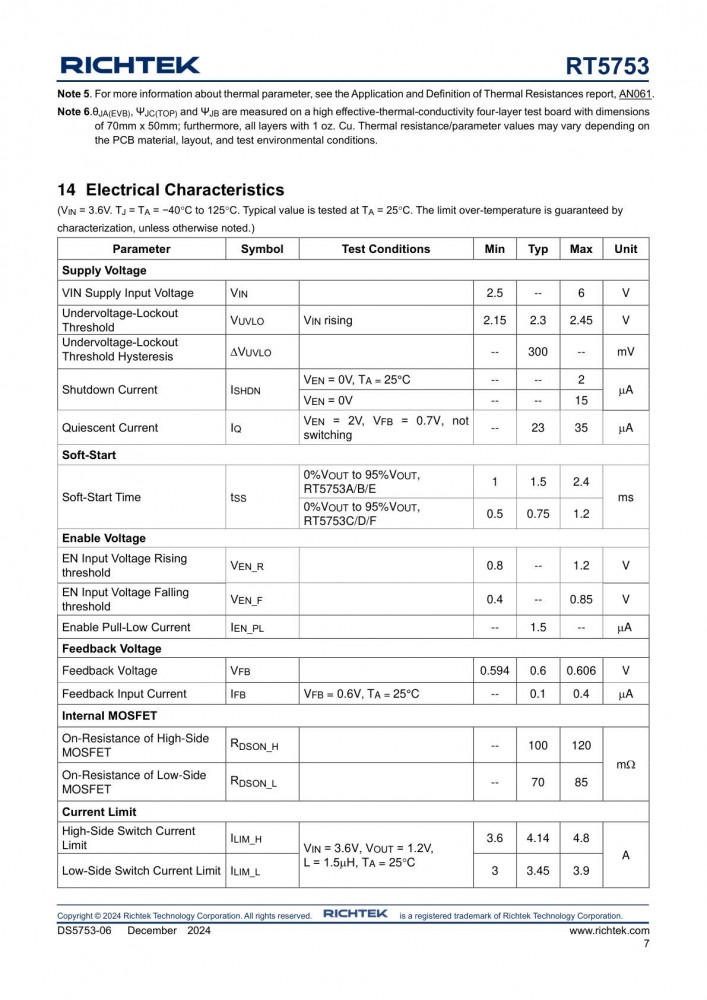 RT5753 technical document page 7