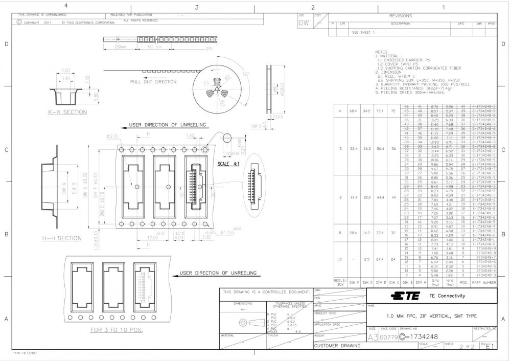 TE Connectivity 1-1734248-5 controlled drawing sheet 2