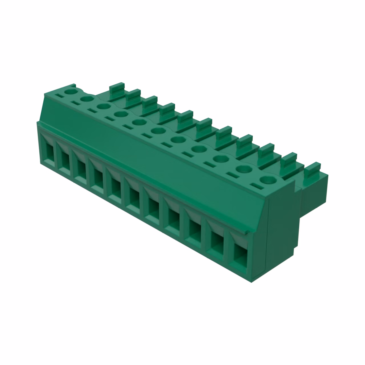 3.81mm Pitch Eurostyle Horizontal Plug, with Reverse Imprinting, Green Housing, Gold (Au) Plated, 11 Circuits for sale