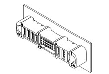 EXTreme Ten60Power Vertical Receptacle with Side Guides, 30 Signal Circuits, Press Fit Tail