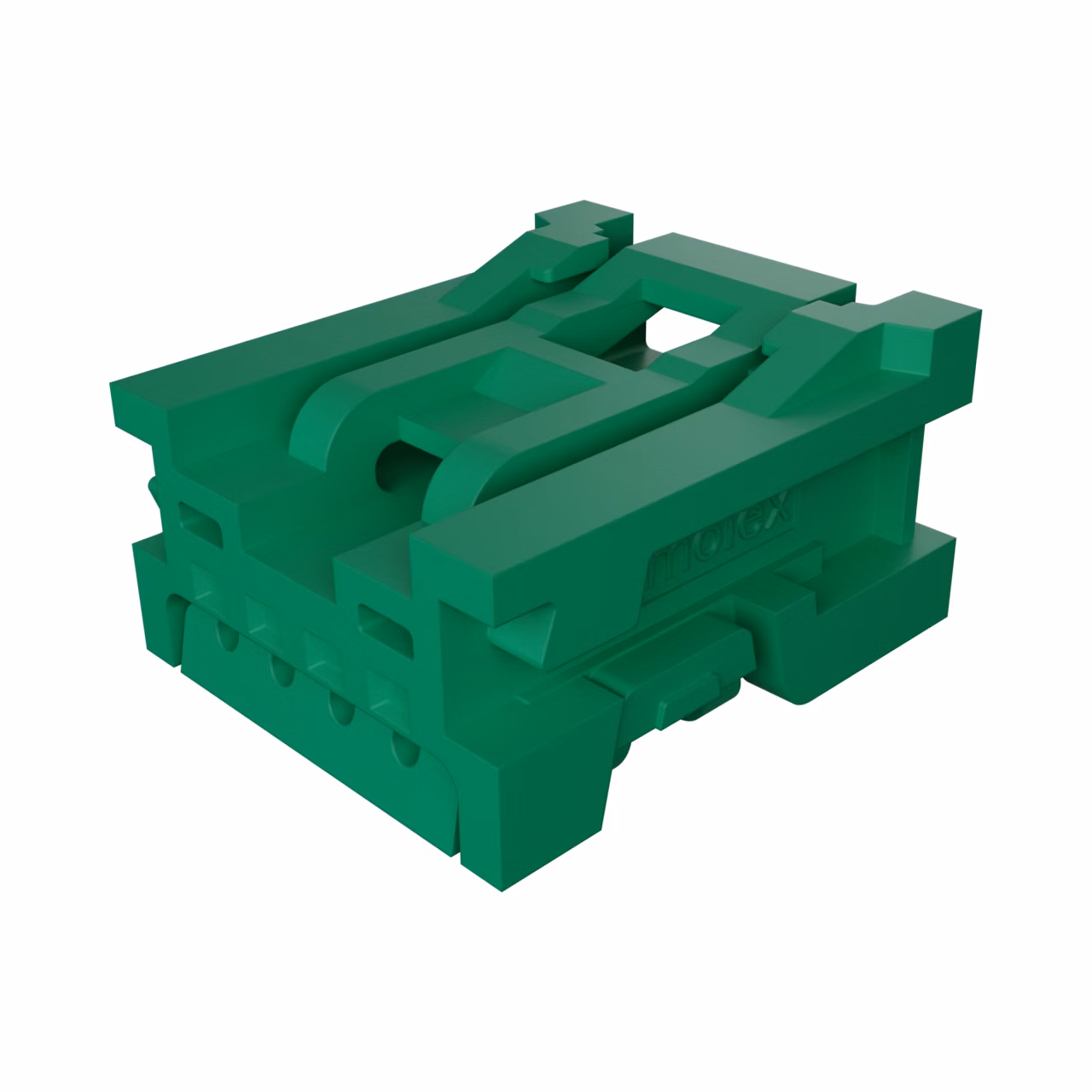Mini50 Unsealed Receptacle, Single Row, Non-Bridged, 4 Circuits, Polarization Option D, Green for sale