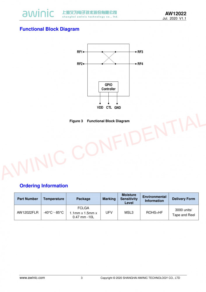 AW12022FLR datasheet page 3