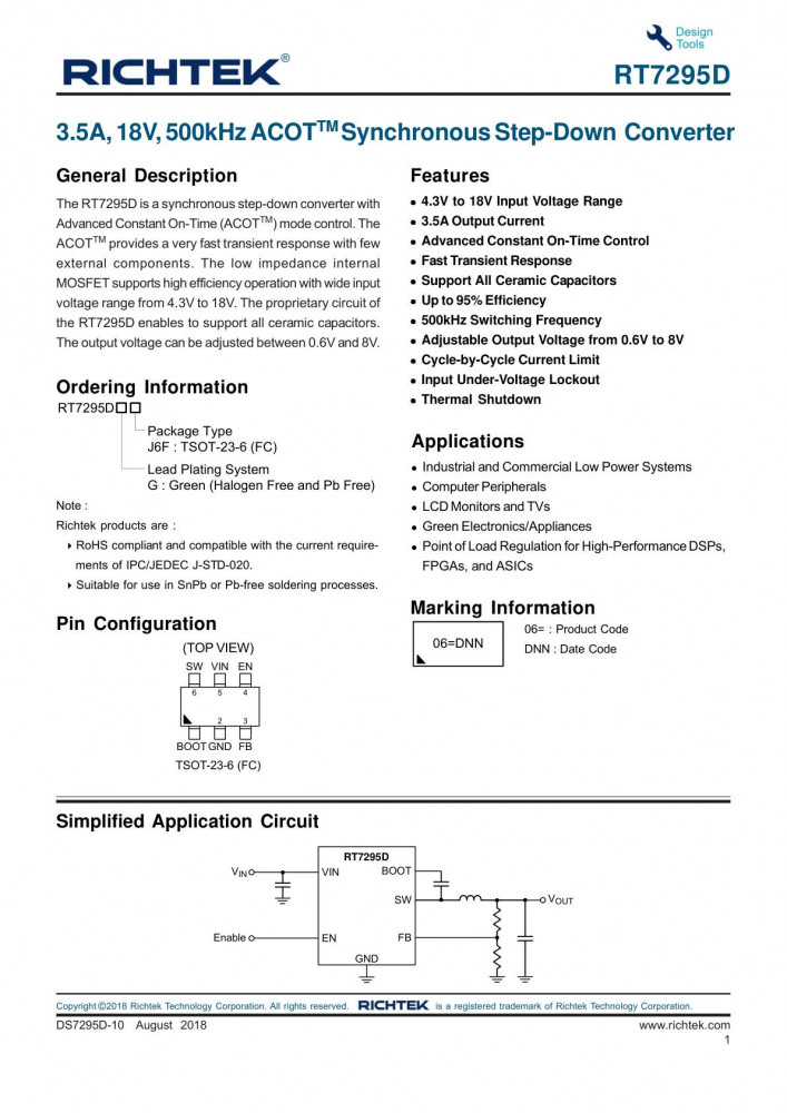 RT7295D datasheet page 1