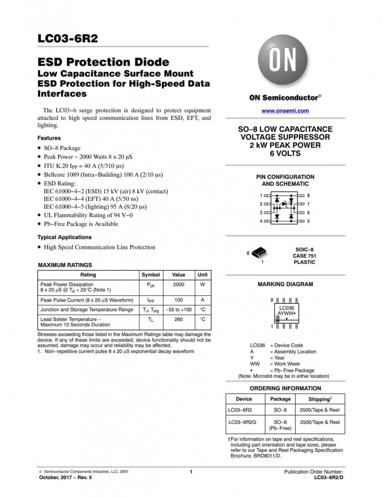 LC03-6R2G datasheet page 1