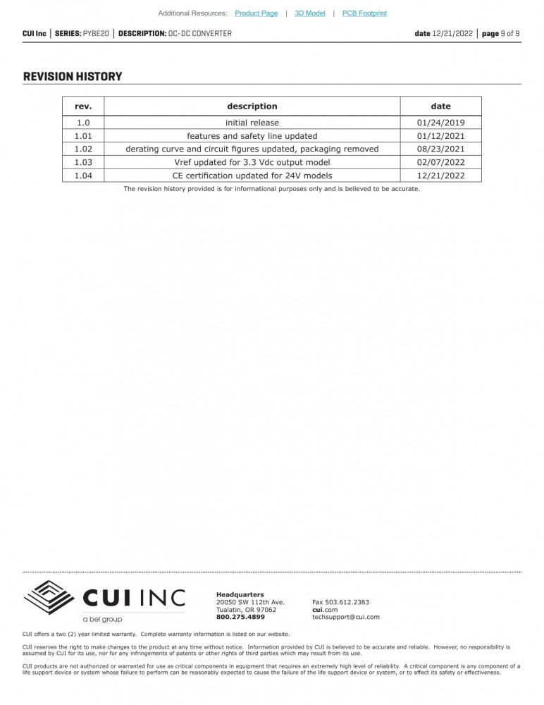 PYBE20 datasheet page 9