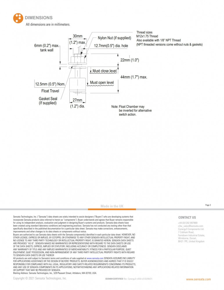 RSF50 series technical document page 3