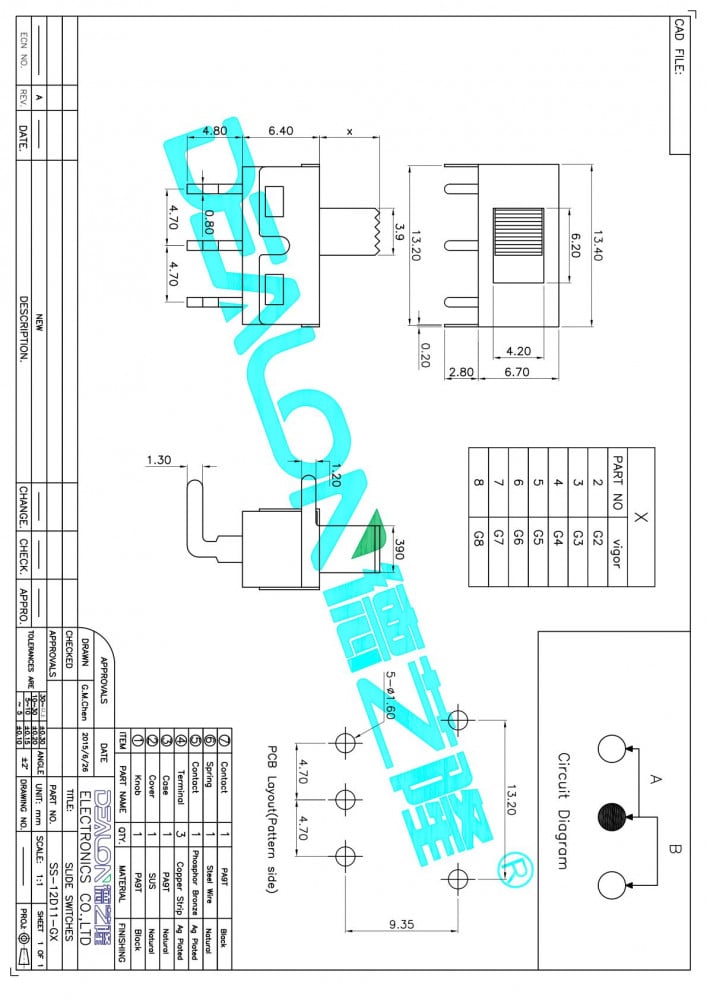 DEALON SS-12D11-G7 technical drawing