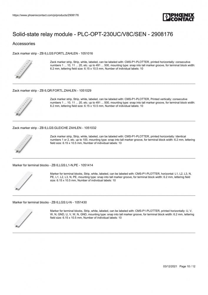Phoenix Contact 2908176 technical document page 10