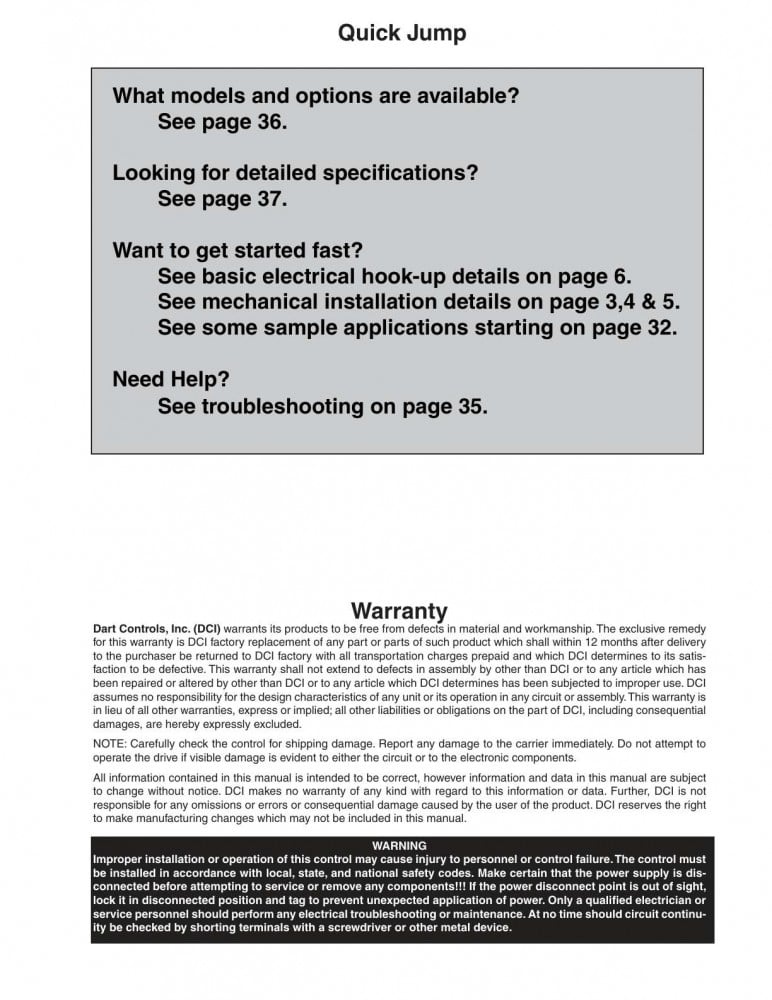 DART MD50P manual page 2