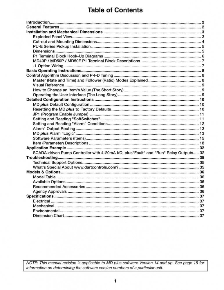 DART MD50P manual page 3