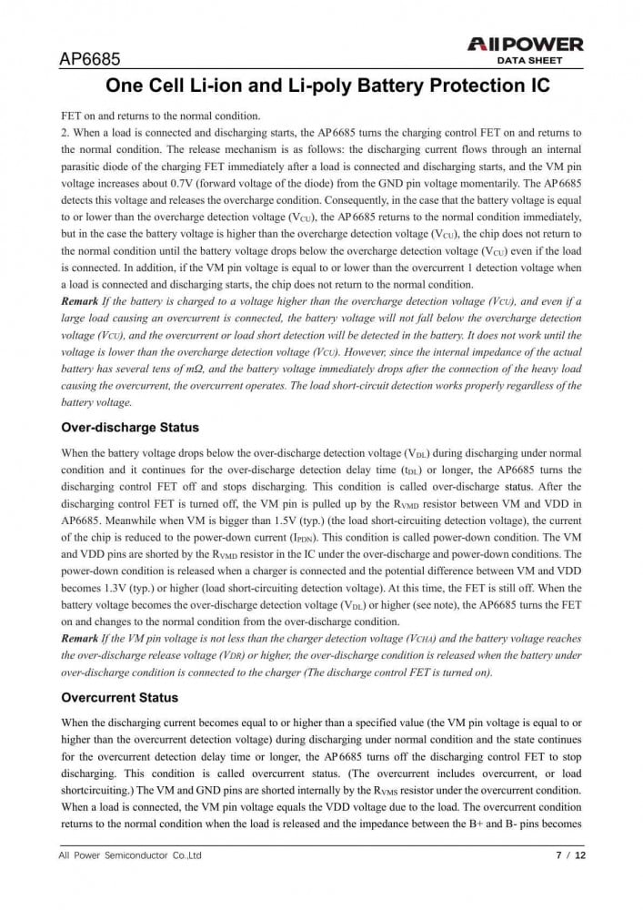 AP6685 datasheet page 7