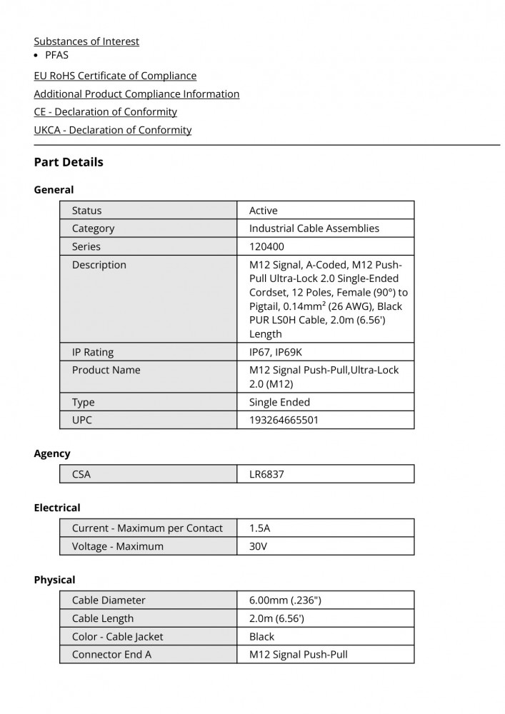 Molex Ultra Lock M12 product specification page 2