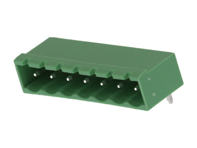 5.08mm Pitch Eurostyle Right-Angle PCB Header, Green Housing, 6 Circuits