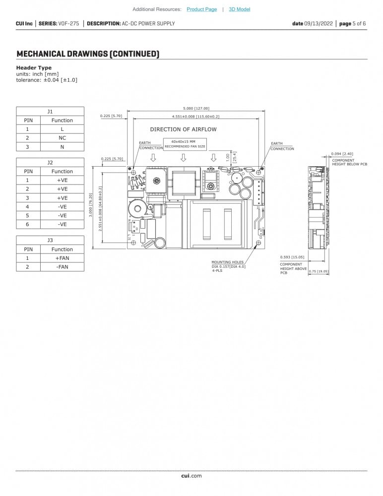 VOF-275-15 datasheet page 5