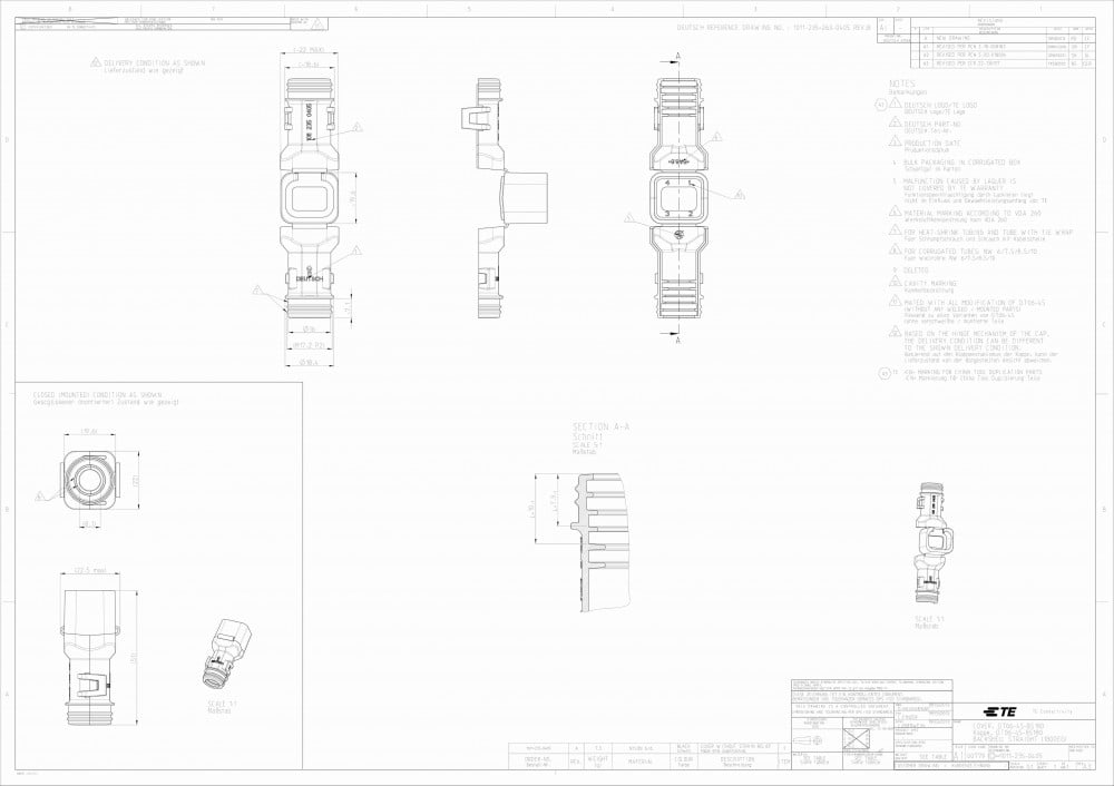 TE Connectivity 1011-235-0405 technical drawing page